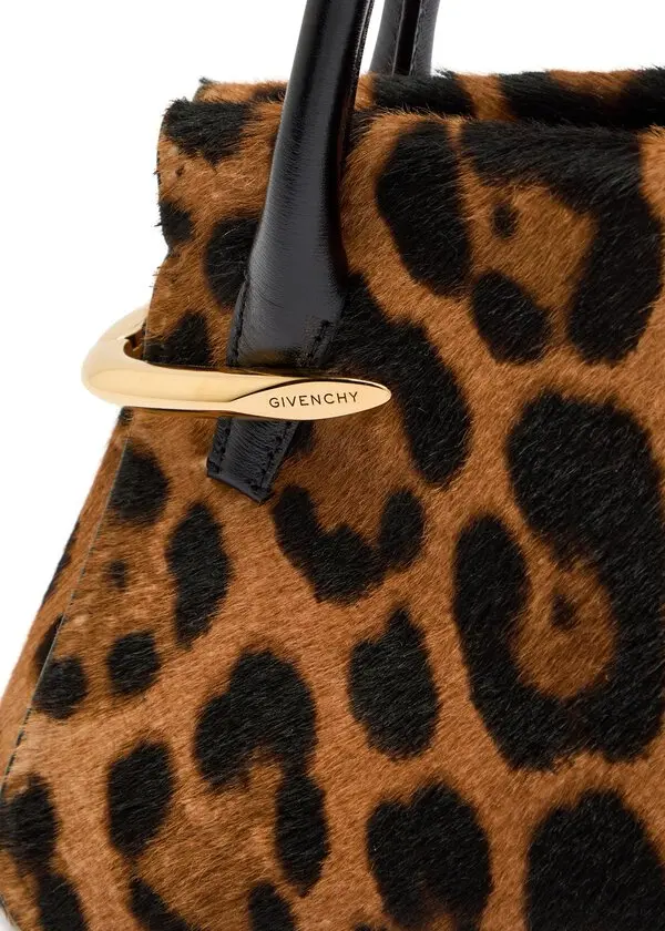 Givenchy Mini Calf-hair Top Handle Bag - Leopard