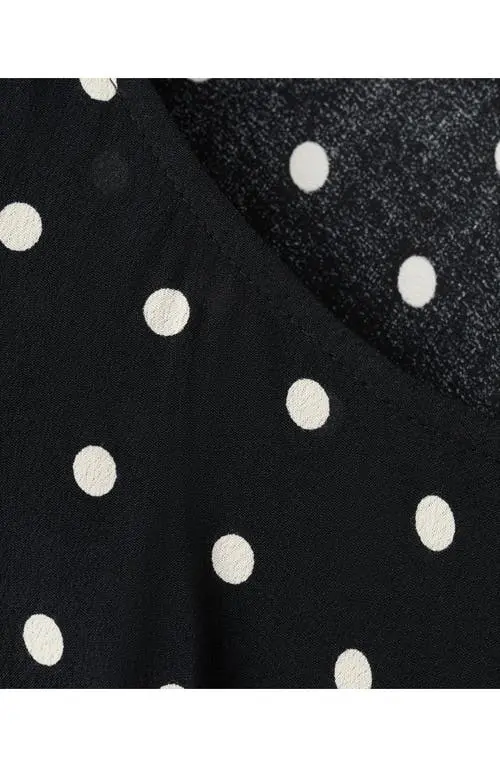 Mango Polka Dot Long Sleeve Maxi Dress