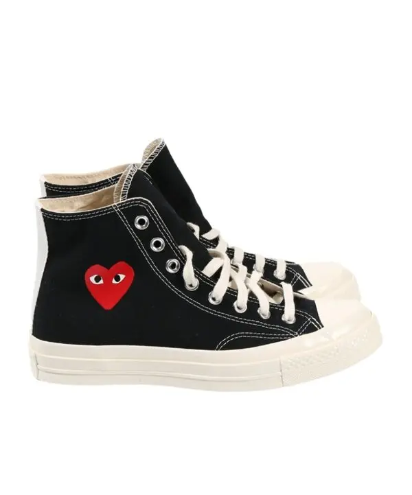 Play Comme Des Garcon Comme Des Garçons Play X Converse Lace-up High-top Sneakers - Black