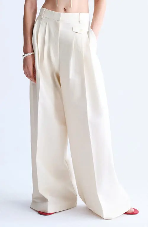 Mango Pleated Wide Leg Trousers