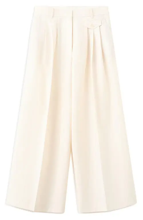 Mango Pleated Wide Leg Trousers