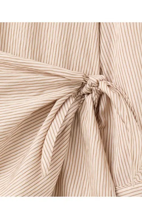 Mango Stripe Knot Detailing Asymmetrical Top