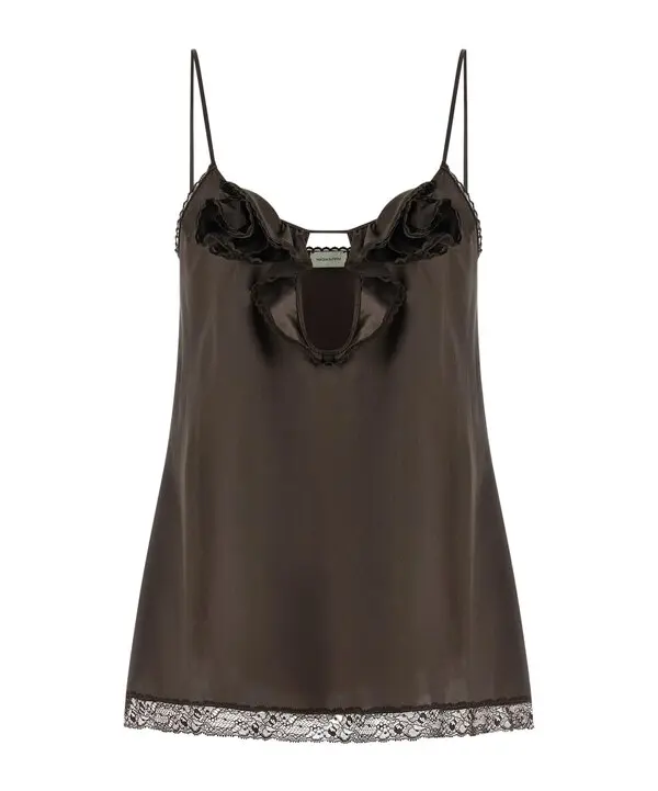 Magda Butrym Lace Trim Camisole Top - Black