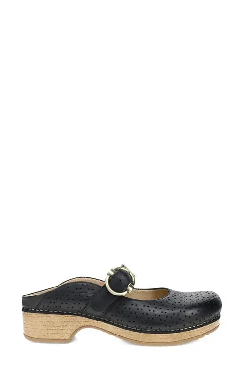 Dansko Blair Perforated Mary Jane Clogs - Black