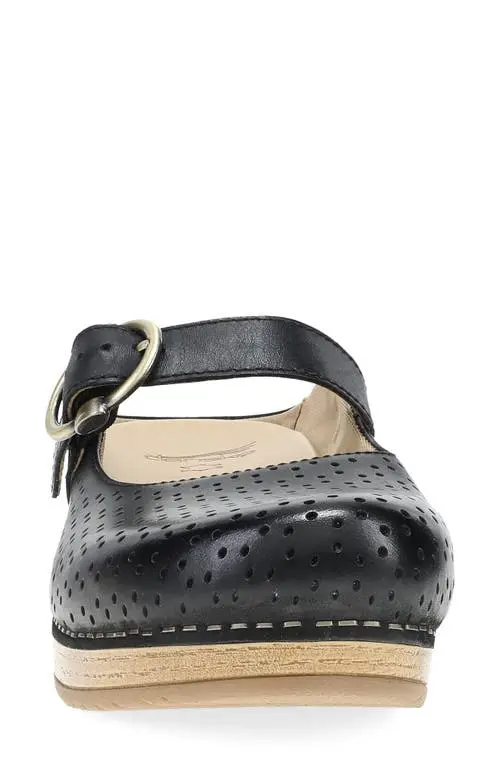 Dansko Blair Perforated Mary Jane Clogs - Black