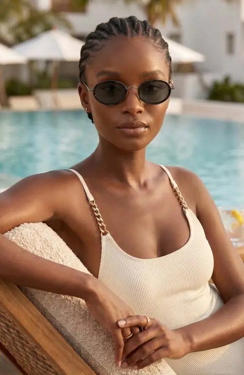 FIFTH & NINTH Ciel Oval Sunglasses - Black