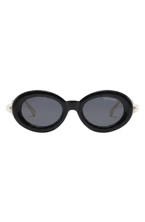 FIFTH & NINTH Arielle Oval Sunglasses - Black/black