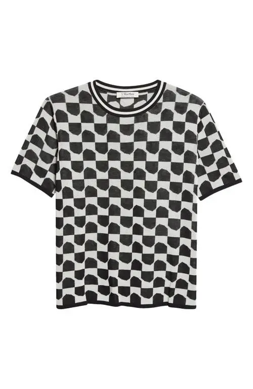 Max Mara Geometric Jacquard Cotton Blend Crewneck Sweater