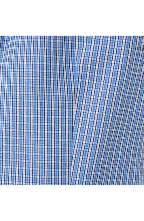 Mango Cropped Check Cotton Shirt With Spread Collar And Cap Sleeves