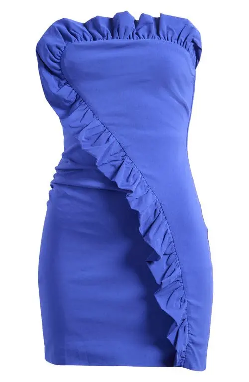 Mango Strapless Ruffled Mini Dress