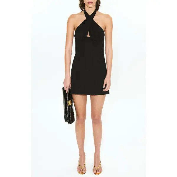 Mango Bambi Halter Neck Mini Dress With Cut-out Detail