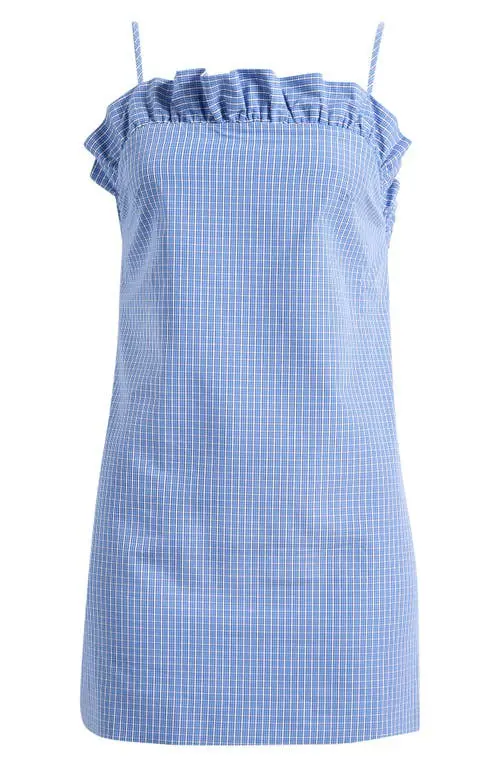Mango Ruffled Plaid Cotton Mini Dress
