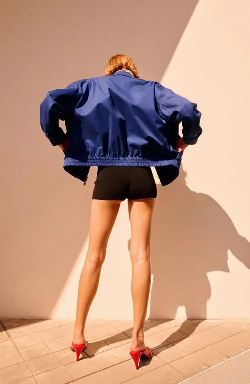 Mango Ribbed High Waist Shorts