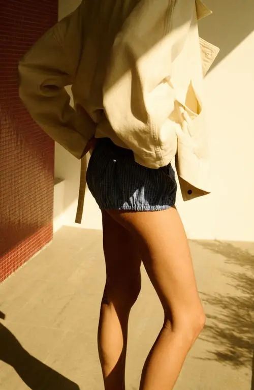 Mango Checked Elastic Waist Ultrashort Shorts