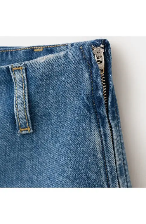 Mango Agata Denim Shorts With Ruffle Detail