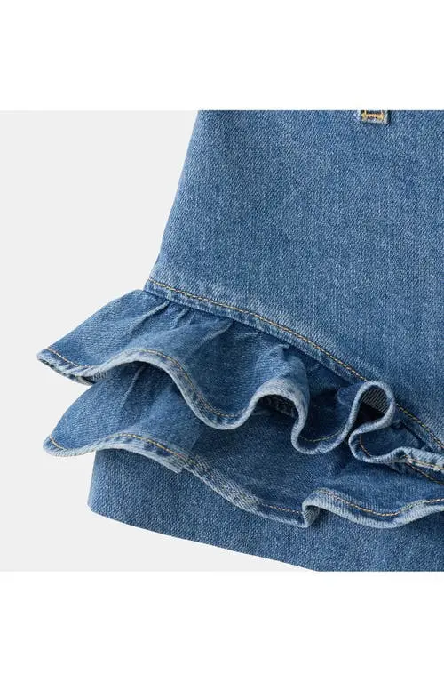 Mango Agata Denim Shorts With Ruffle Detail
