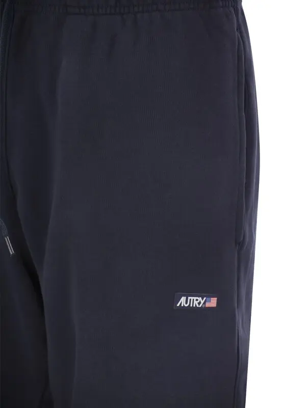 AUTRY Logo Patch Tapered Leg Track Pants - Black