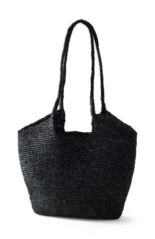 HAVEN WELL WITHIN Raffia Tote Bag - Black