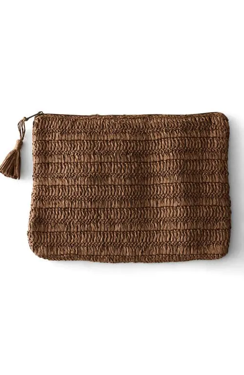 HAVEN WELL WITHIN Straw Clutch - Brown