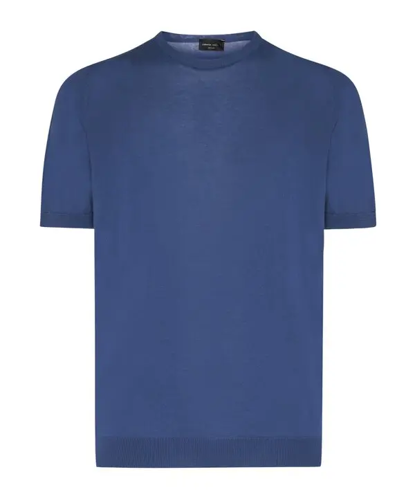ROBERTO COLLINA Short-sleeved Knitted T-shirt
