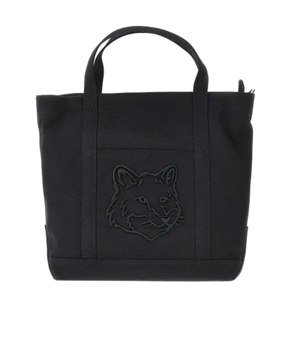 Maison Kitsuné Fox Head Small Tote Bag - Black