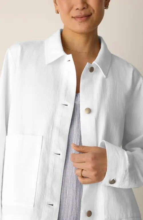 Eileen Fisher Classic Collar Organic Cotton & Linen Jacket
