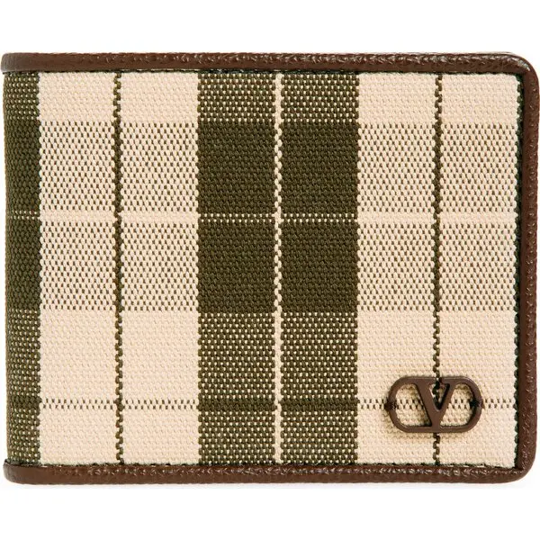 Valentino Garavani Vlogo Signature Bifold Canvas Wallet - Brown Multi