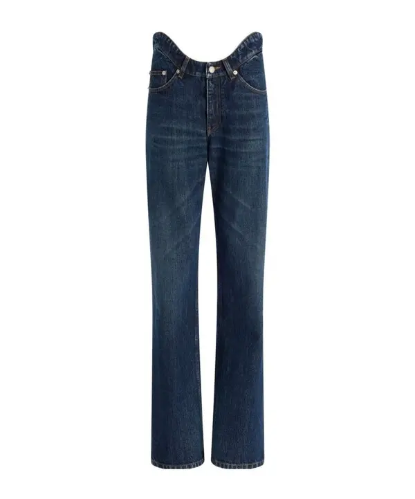 JEAN PAUL GAULTIER Straight-leg Jeans With Rounded Waist - Blue