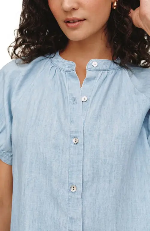 Bella Dahl Chambray Short Sleeve Button-up Shirt