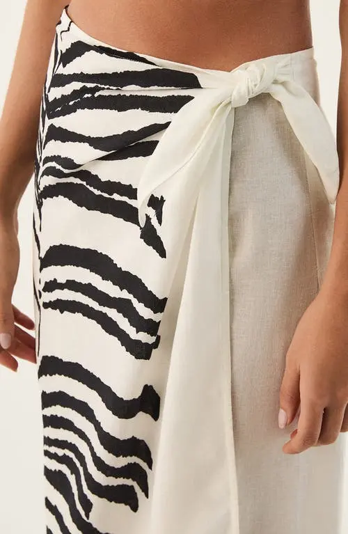 VIX PAULA HERMANNY Flora Placement Print Cotton Cover-up Pareo