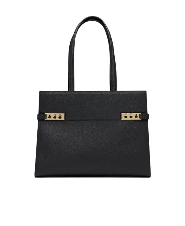 Delvaux Leather Logo Shoulder Bag