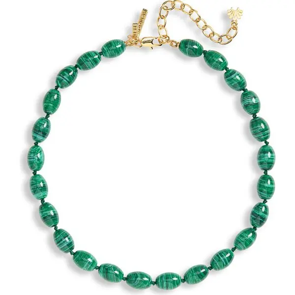 Lele Sadoughi Baroque Stone Collar Necklace - Malachite