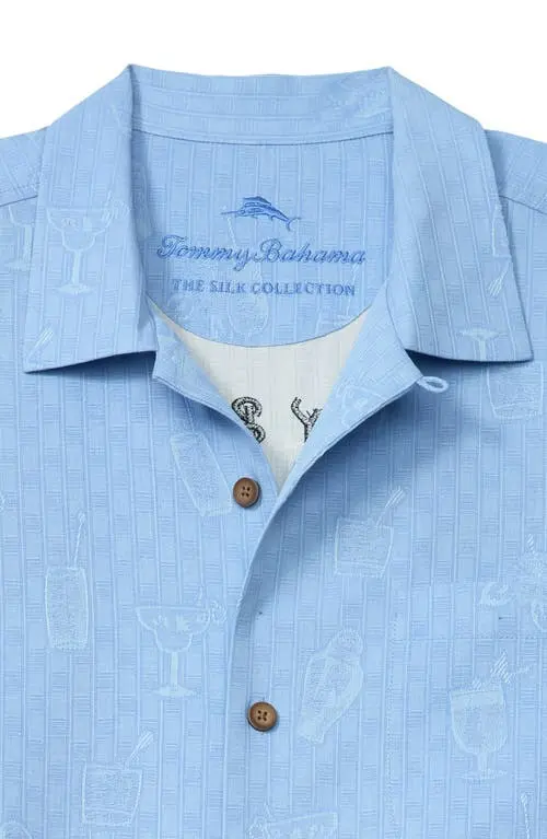 Tommy Bahama Drinks Well With Others Embroidered Silk Camp Shirt