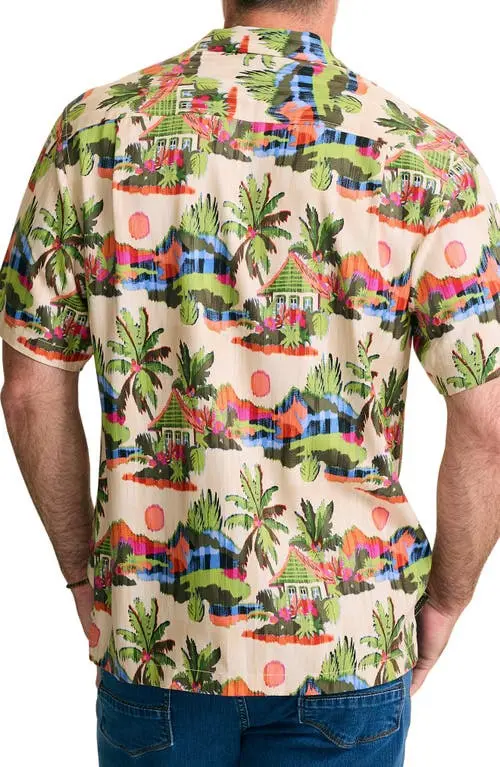 Tommy Bahama Cabana Skies Short Sleeve Silk Button-up Shirt - Palm Moss