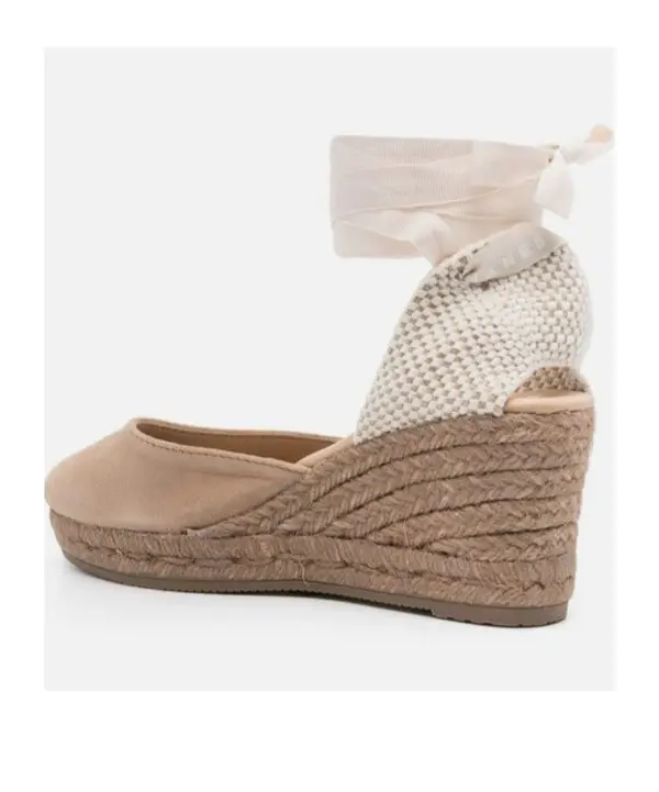 Manebí Hamptons Ankle Strap Wedge Espadrille - Nude