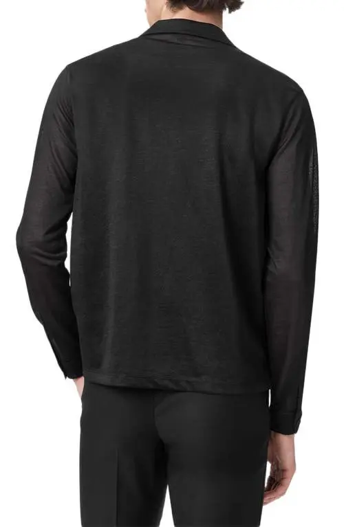 John Varvatos Sintra Summer Military Button-up Shirt - Black