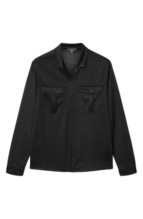 John Varvatos Sintra Summer Military Button-up Shirt - Black