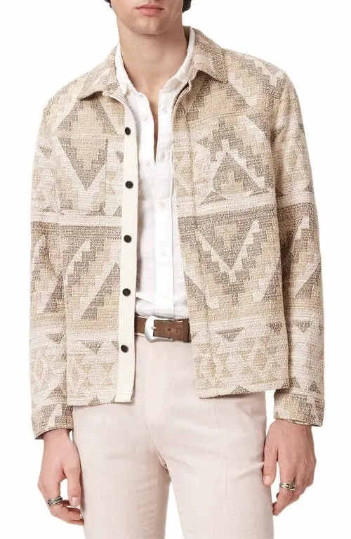 John Varvatos Byrne Geometric Shirt Jacket - Light Khaki