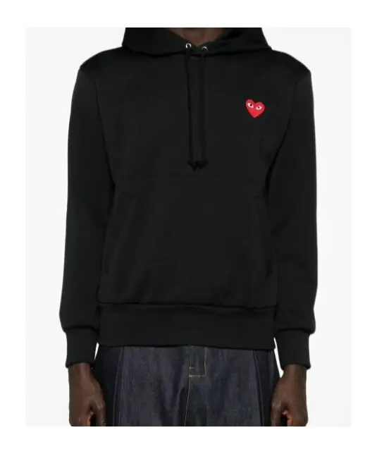 Comme Des Garçons Heart Patch Hooded Sweatshirt