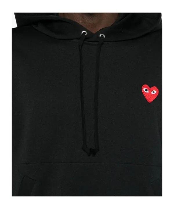 Comme Des Garçons Heart Patch Hooded Sweatshirt