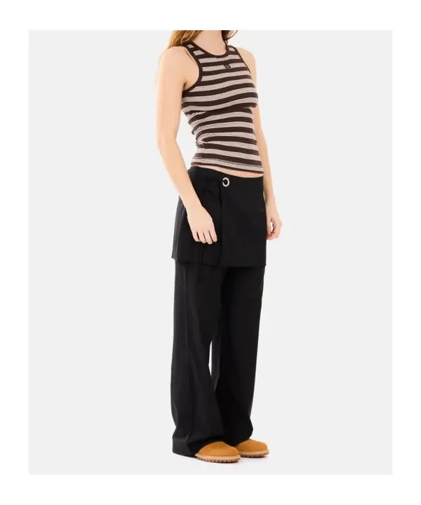 GANNI Striped Ribbed Sleeveless Tank Top