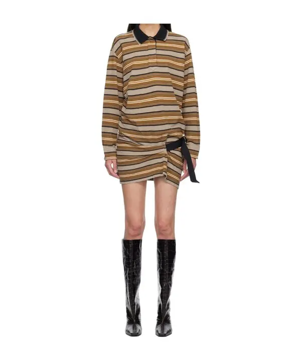 Isabel Marant Étoile Isea Striped Polo Dress - Beige