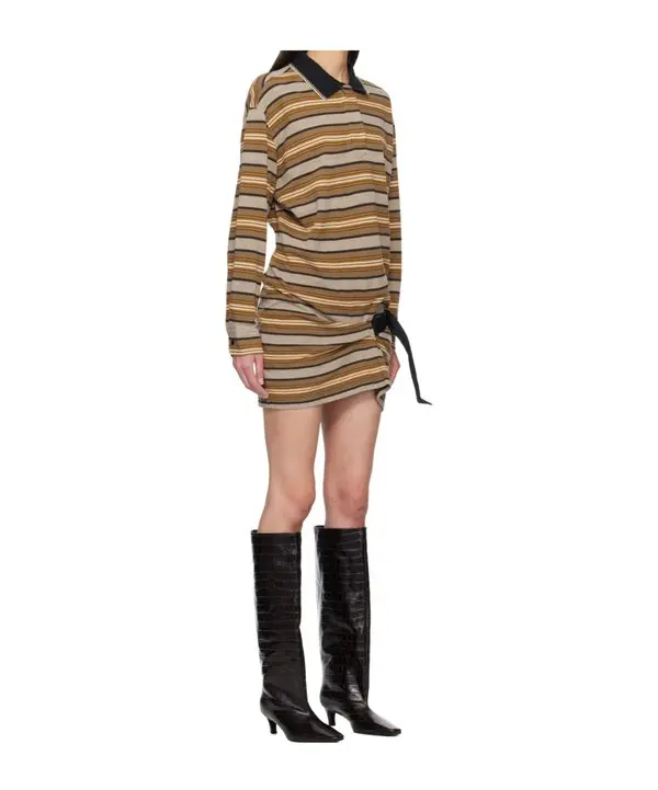 Isabel Marant Étoile Isea Striped Polo Dress - Beige