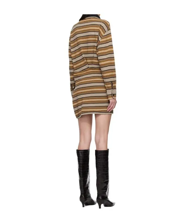 Isabel Marant Étoile Isea Striped Polo Dress - Beige