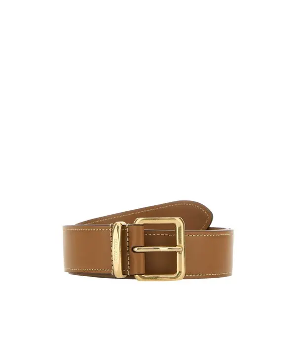 Miu Miu Logo Engraved Buckle Belt - Caramel Color
