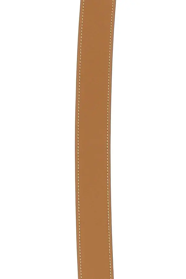Miu Miu Logo Engraved Buckle Belt - Caramel
