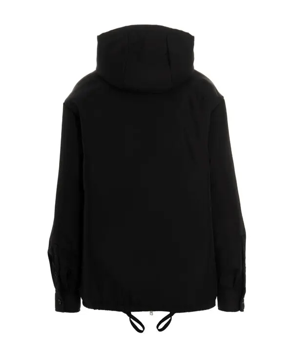 Prada Re-nylon Hooded Jacket With Logo Print