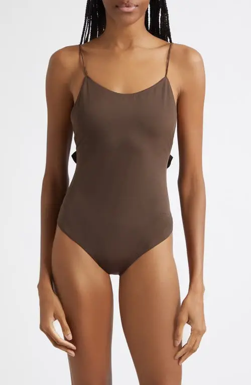 Jacquemus The Cabana Ruffle One-piece Swimsuit - Brown