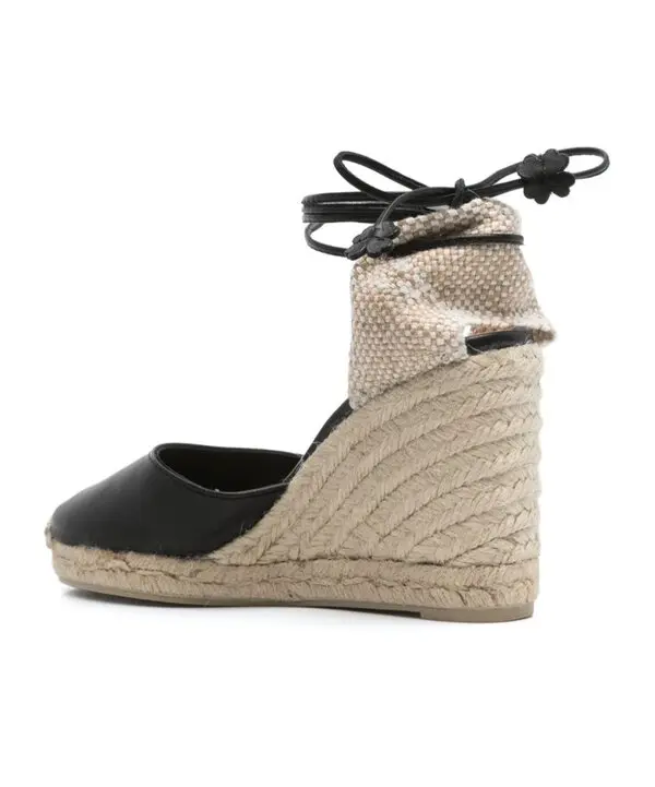CastaÑer Round Toe Lace-up Wedge Espadrilles
