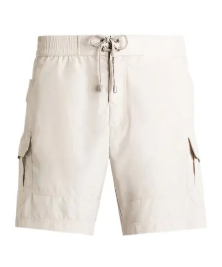 Dolce & Gabbana Logo Plaque Swim Shorts - White